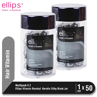ELLIPS Vitamin Rambut Silky Black Jar - 1ml x 50 - PRO KERATIN COMPLEX ...