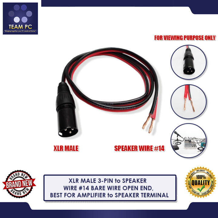 XLR MALE 3-PIN to SPEAKER WIRE #14 BARE WIRE OPEN END, BEST FOR ...