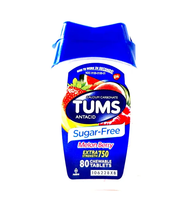 TUMS ANTACID Extra Strength 750 MELON BERRY SUGAR FREE 80 Chewable ...