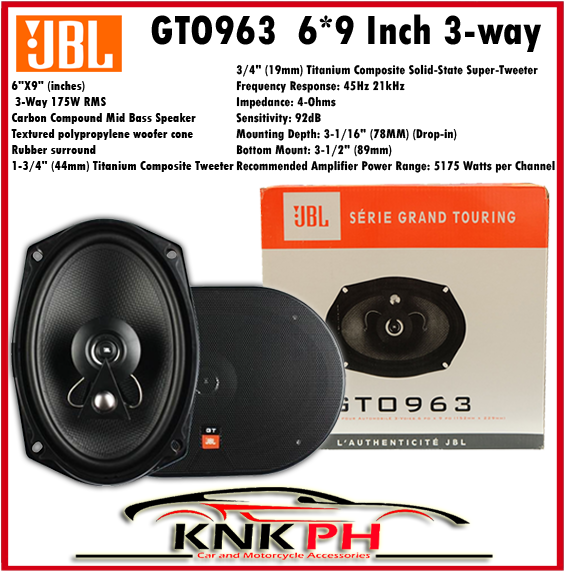 JBL GTO963 6"X9" 3-WAY 175W RMS CARBON COMPOUND MID BASS SPEAKER ...