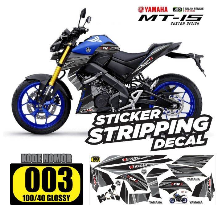 stiker motor Yamaha MT-15 / striping Yamaha MT-15 / stiker variasi ...