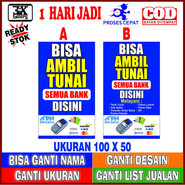 SPANDUK BRI, BANNER BRI, BISA GANTI NAMA DAN TULISAN, UKURAN 100 X 50 ...