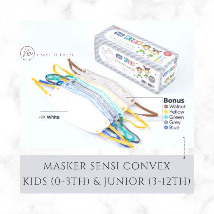 MASKER SENSI ANAK CONVEX KIDS MASK 5 PLY ISI 25 PCS DOUBLE FILTER ...