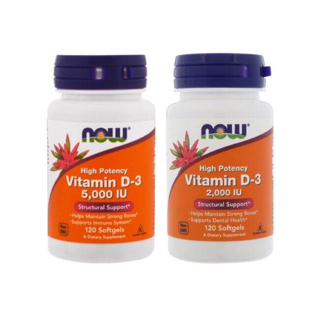 Now Foods, Highest Potency Vitamin D-3, 250 mcg (5000 IU),(2000IU), 120 Softgels | Lazada.co.th