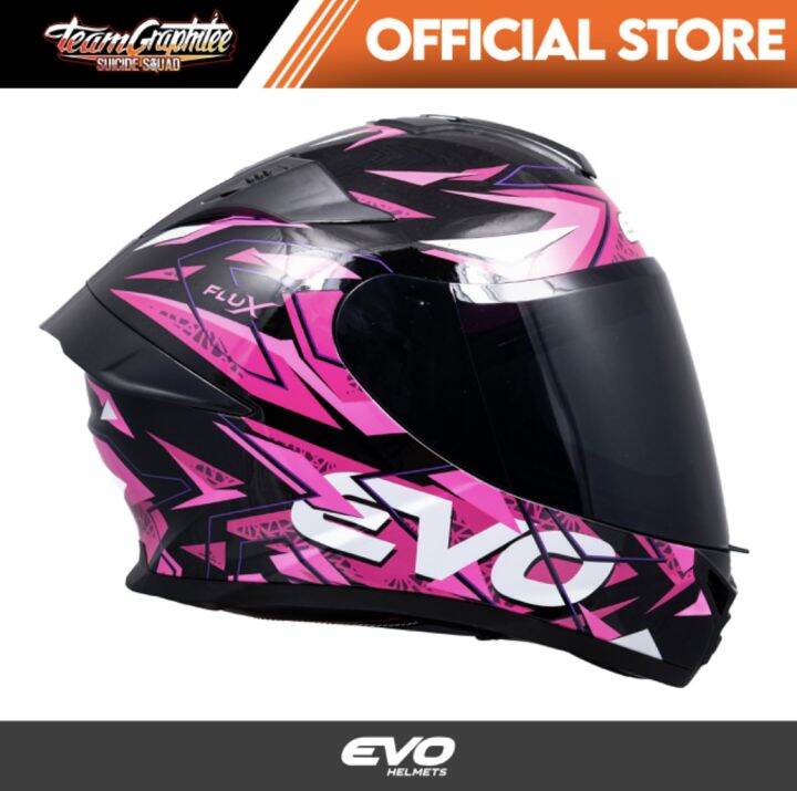 EVO SVX02 FLUX GLOSSY PINK PURPLE (SMOKE LENS) FULL FACE DUAL VISOR ...