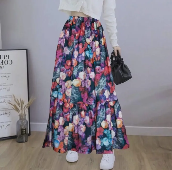 ROK RUFFLE MAWAR | ROK REMPEL | ROK PANJANG WANITA | ROK TERBARU | ROK ...