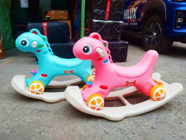 2in1 Rocking Horse Rider Push Car Rocker Pony Trojan Toys Children's ...