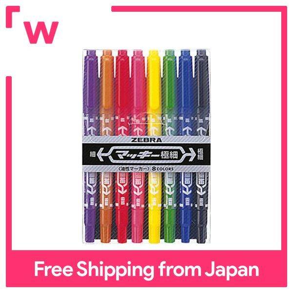 Zebra oil-based pen Mackey extra-fine 8 colors MCF-8C | Lazada PH