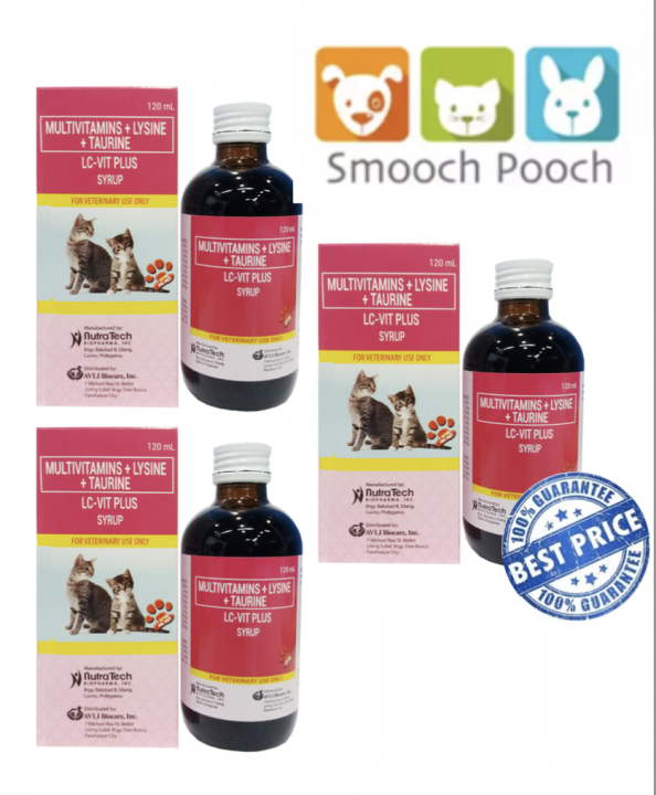 LC Vit Plus Multivitamins Cat and Kitten Syrup 120ml (3 Bottles ...