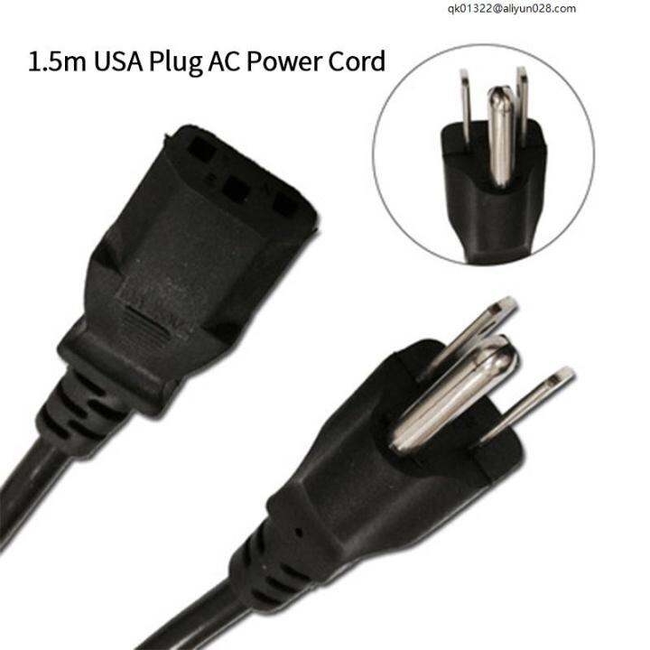 Power cord heavy duty ♗3 Pin Power Cords US Plug CPU Power Extension Cable 1.5M Meter Monitor ...