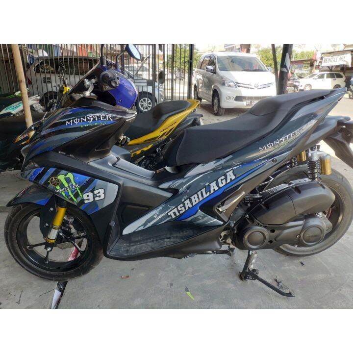 Stiker Aerox 155 Decal Full Body Aerox 155 Premium Blue Monster Energy ...