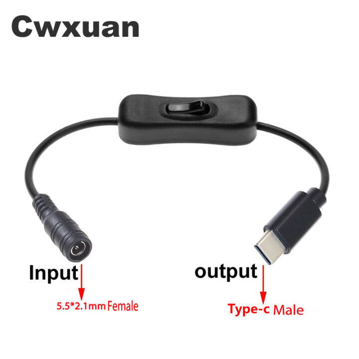 DC5.5 x 2.1 mm Female jack to Type-C USB 3.1 Male Plug DC Power ...