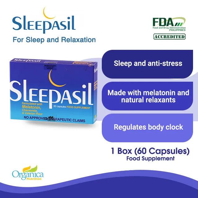 Sleepasil Melatonin Supplement for Sleep with Chamomile, Valerian Root ...