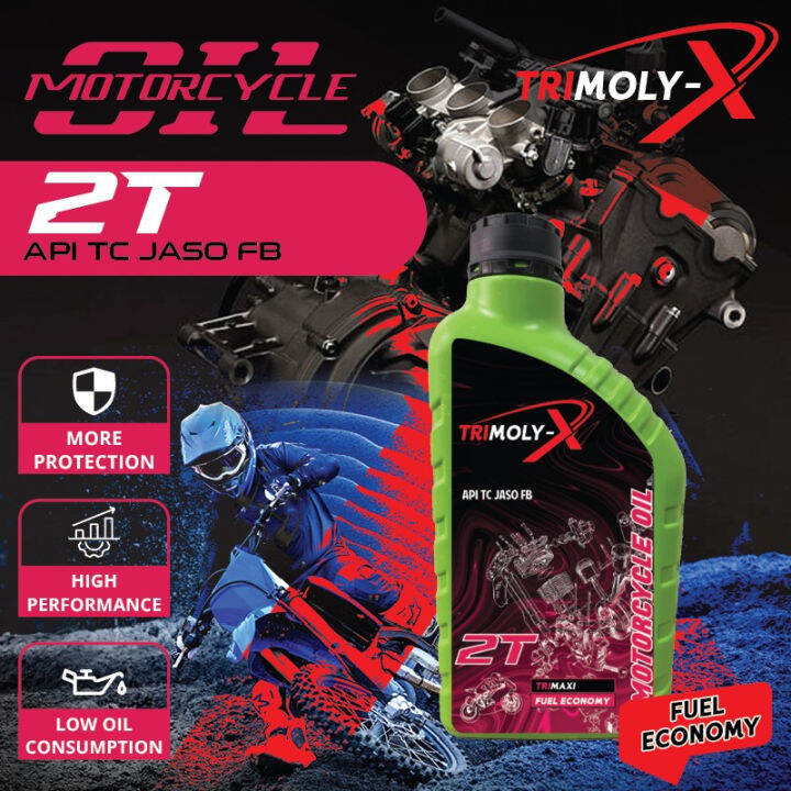 TRIMOLY-X TRIMOLYX 2T 1L 2 Stroke oil API TC JASO FB Motorcycle Engine ...