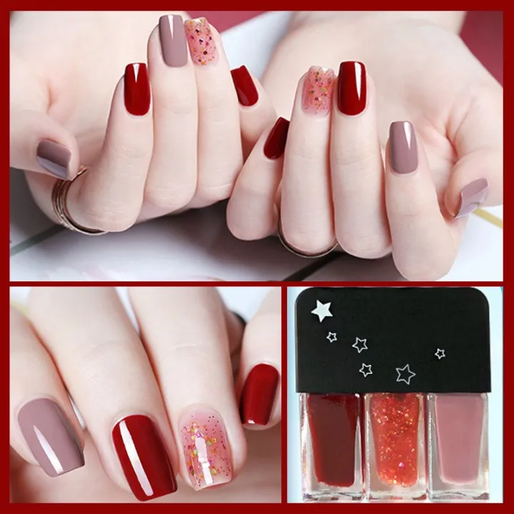 New Oily Triplets Nail Polish Quick-drying Lasting no-bake Three-color ... New Oily Triplets Nail Polish Quick-drying Lasting no-bake Three-color ...
