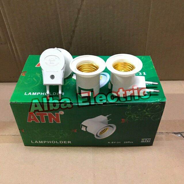 Fitting Colok + Switch ATN / Colokan Lampu Tidur / Colokan Dengan ...