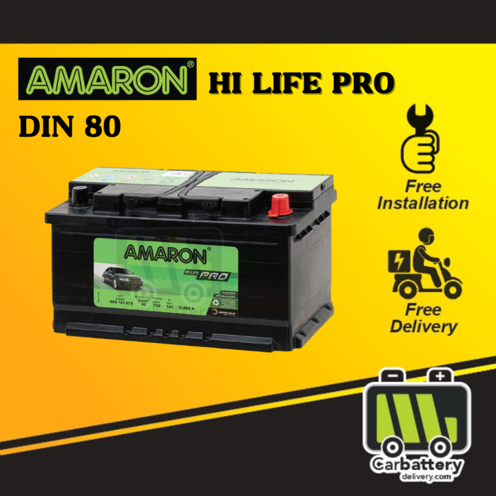 [Installation Provided] Amaron Hi Life Pro DIN80 Car Battery Bateri ...