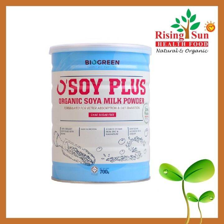Biogreen O’Soy Plus Organic Cane Sugar Free Soya Milk Powder 700G | Lazada