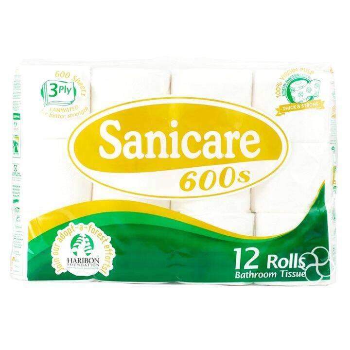Sanicare 3-Ply Bathroom Tissue 600s 12 Rolls | Lazada PH