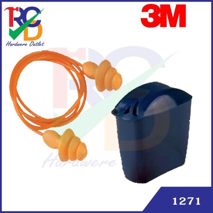 3M 1271 ปลั๊กอุดหูมีสายพร้อมกล่อง สีส้ม (สายพีวีซี) | Lazada.co.th