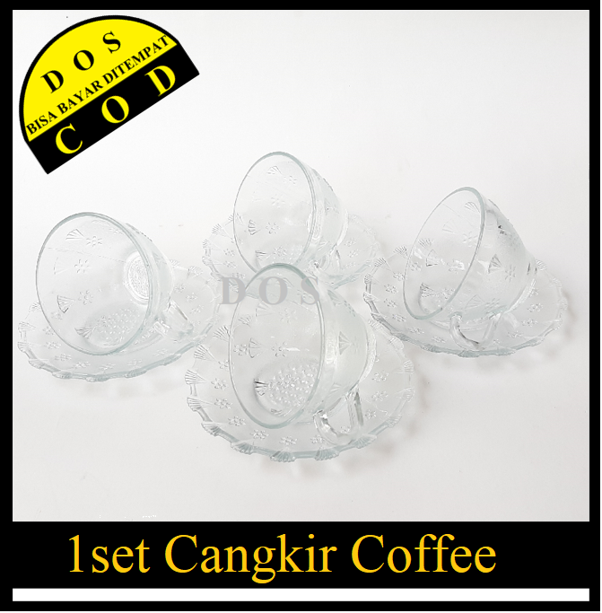 DOS Tea Set / Cangkir Teh kopi / coffee Kaca Beling untuk minuman ...
