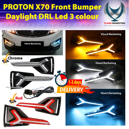 PROTON X70 front bumper daylight DRL led 3 Colour | Lazada