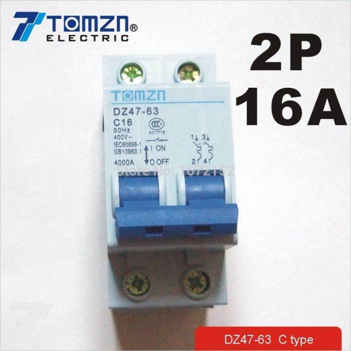 2P 16A 400V 50HZ/60HZ Circuit breaker AC MCB safety breaker C type ...