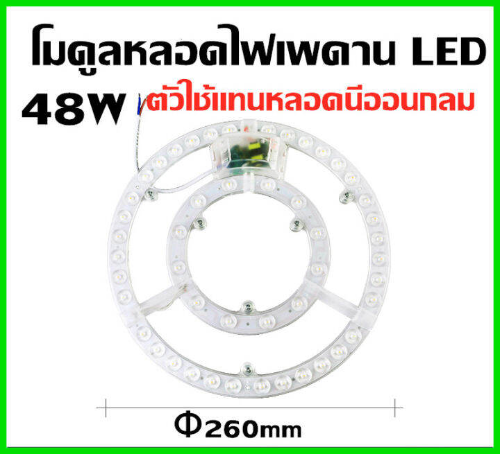 [ส่งจากประเทศไทย] หลอดไฟLED ไฟกลม สีขาว หลอดไฟLED 12W/18W/24W /36W/48W ไฟแอลอีดี ใช้แทนไฟกลมแบบ ...