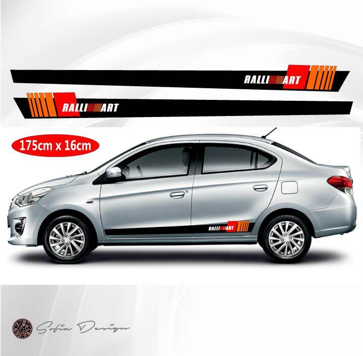 Mitsubishi Mirage G4 Side Sticker Cut Out Vinyl Sticker | Lazada PH
