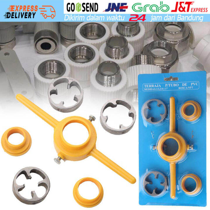 Alat Pembuat Ulir Pipa Kuning 6pcs Set Senai Pipa PVC Benang | Lazada ...