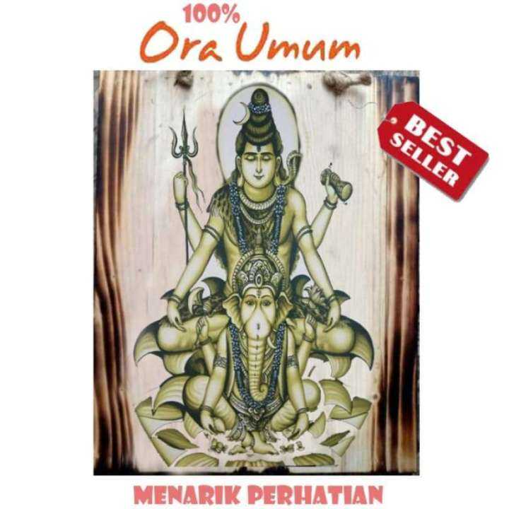 LUKISAN KAYU DEWA SYIWA DAN GANESHA GAJAH HIASAN DINDING VINTAGE ...