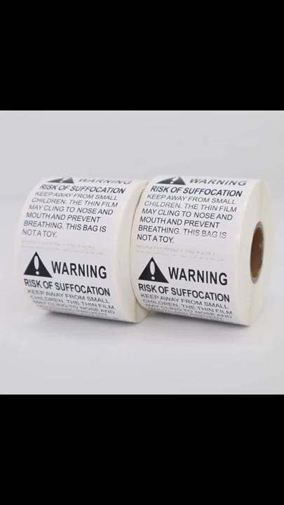 Apnea Label Plastic Bag Warning warning Adhesive Sticker Choking ...