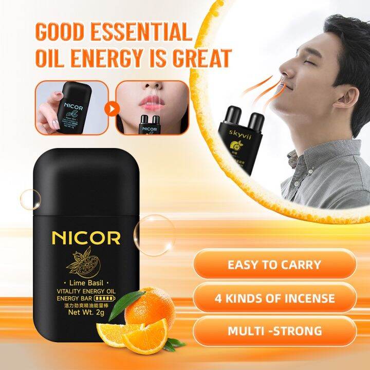 💓 NICOR Cleansing Nasal Herbal Box Essential Double Hole Energy Bar ...