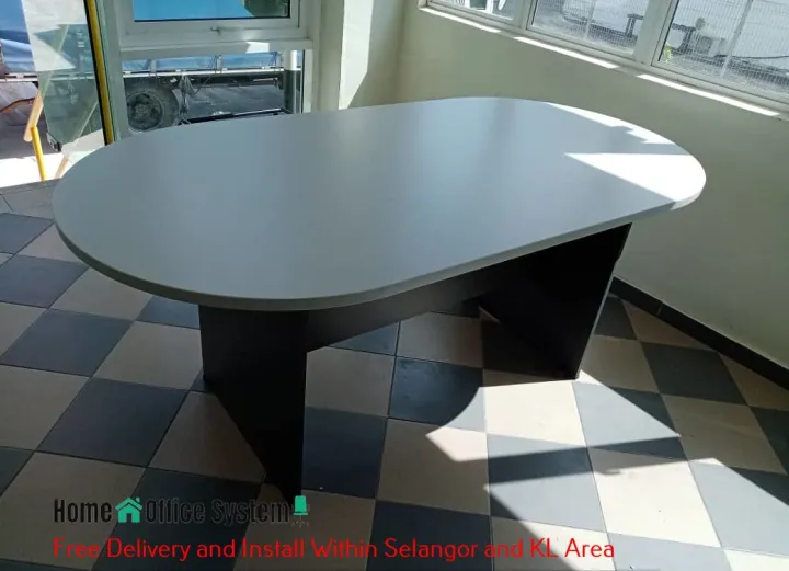 8 Feet Oval Shape Meeting Table Conference Table (W 2400 X D 1200 X H ...