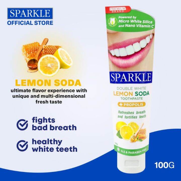 SPARKLE Double White Healthy Whitening Toothpaste Lemon Soda Flavor ...