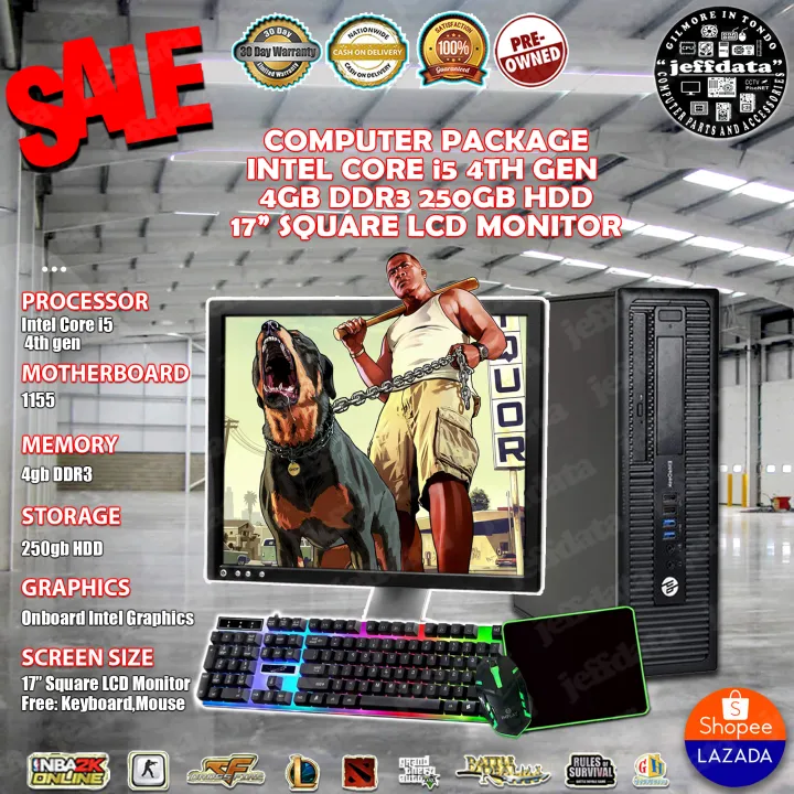 Computer Set HP SFF Intel Core i5 4th gen 4gb DDR3 250gb HDD Onboard ...