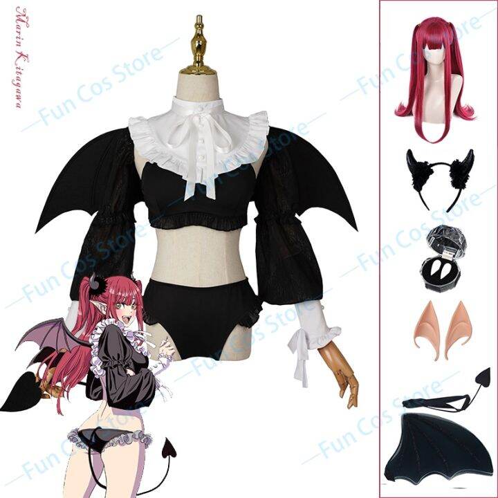 My Dress Up Darling Marin Kitagawa Demon Black Dress Maid Dress Cosplay ...