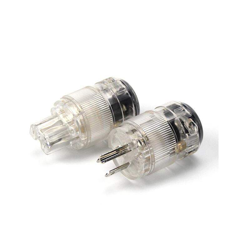 Hifi US Clear Rhodium Plated Copper Male Plug Hifi Power Connector Plug ...