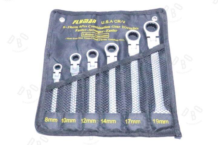 Flyman Combination Wrench Set 6 Pcs.(Flexible Ratchet End) | Lazada PH