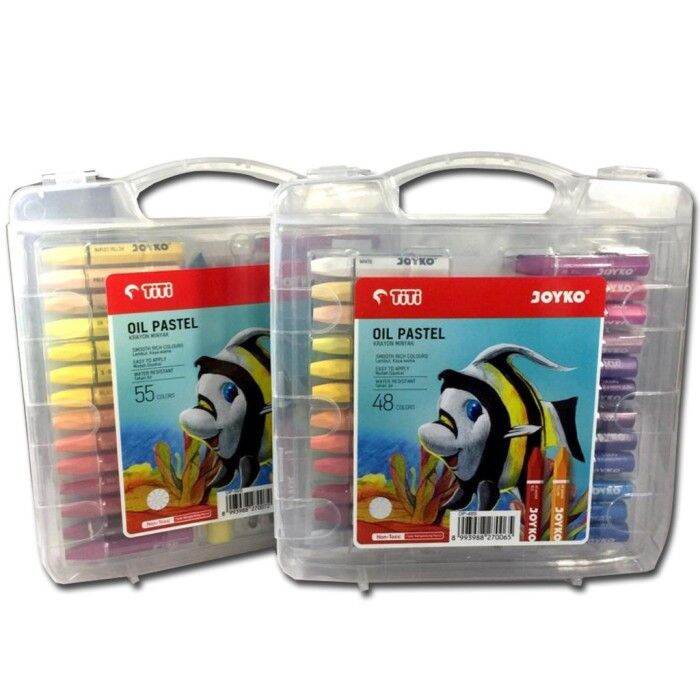 Free Ongkir CRAYON TITI ISI 55 WARNA/oil pastel titi 55 warna/crayon 55 ...