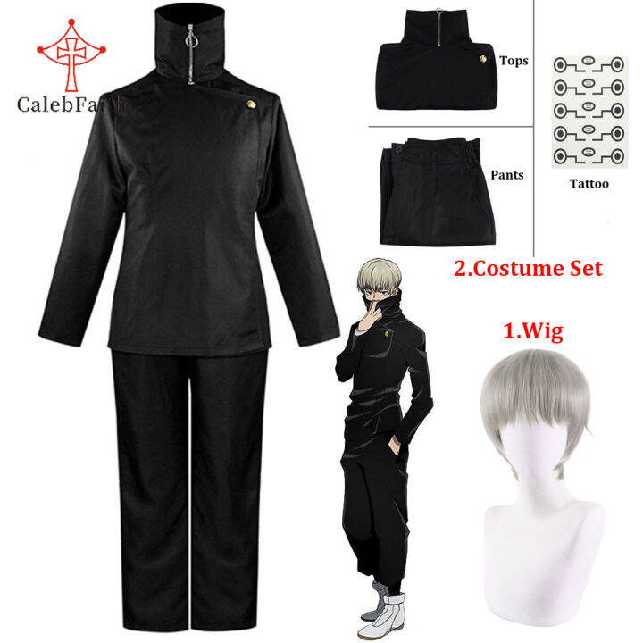 Anime Jujutsu Kaisen - Inumaki Toge Cosplay Tops Pants Tattoo Uniform ...