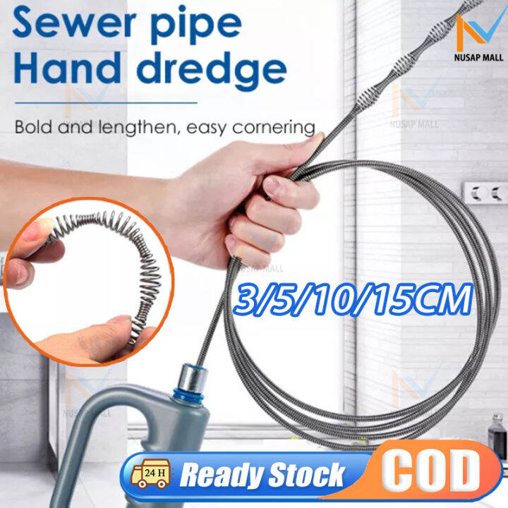 3M 5M 10M Steel Plumbing Clog Drain Remover Tool 3M Drain Snake Pipe ...