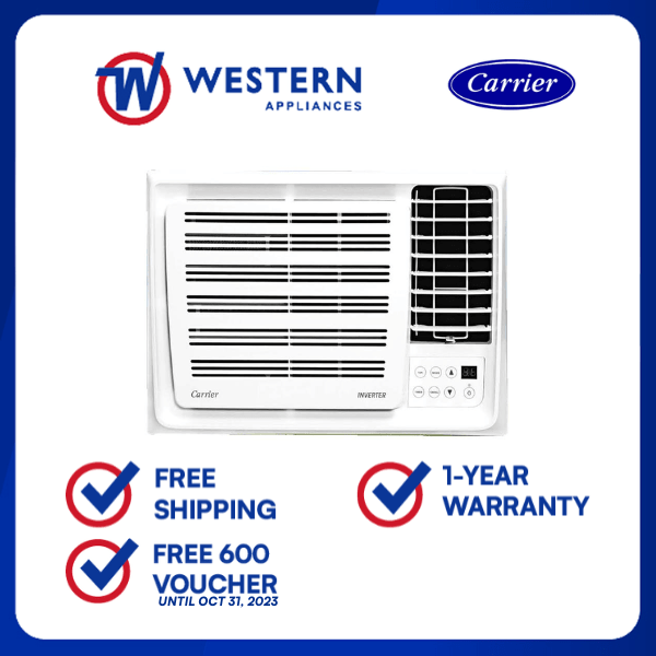 Carrier WCARH009EEVC2 1.0HP Compact Inverter, Window Type Air ...