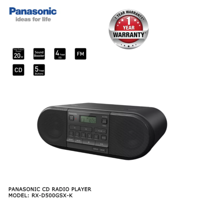 Panasonic RX-D500 CD Radio Player RX-D500GSX-K | Lazada