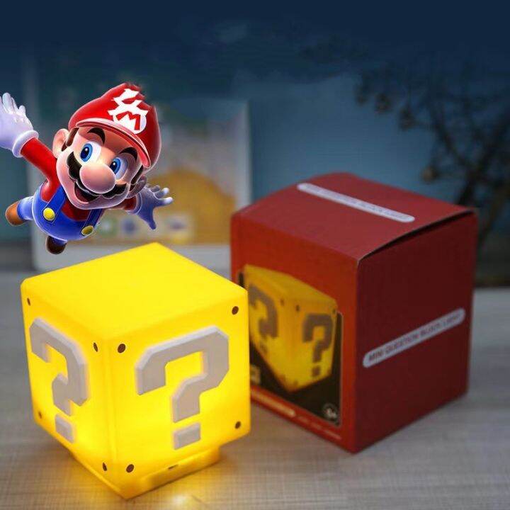 Super Mario Bros LED Question Mark Brick Night Light USB Charging Desk ...