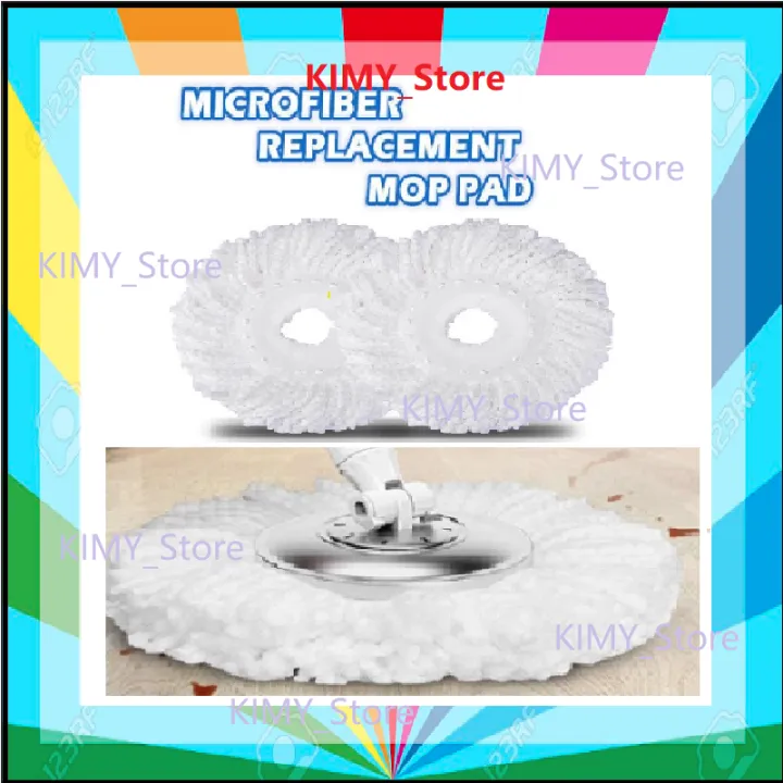 🔥READY STOCK🔥 Microfiber Cloth Spin Mop Head Cloth Refill Kain Mop ...