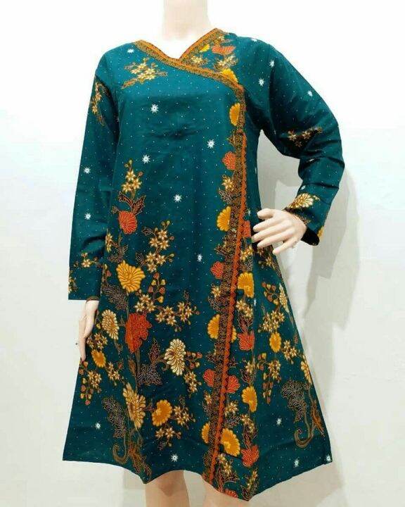 ATASAN TUNIK BATIK KOMBINASI MODEL TERBARU PAKAIAN KANTOR REMAJA MASA ...