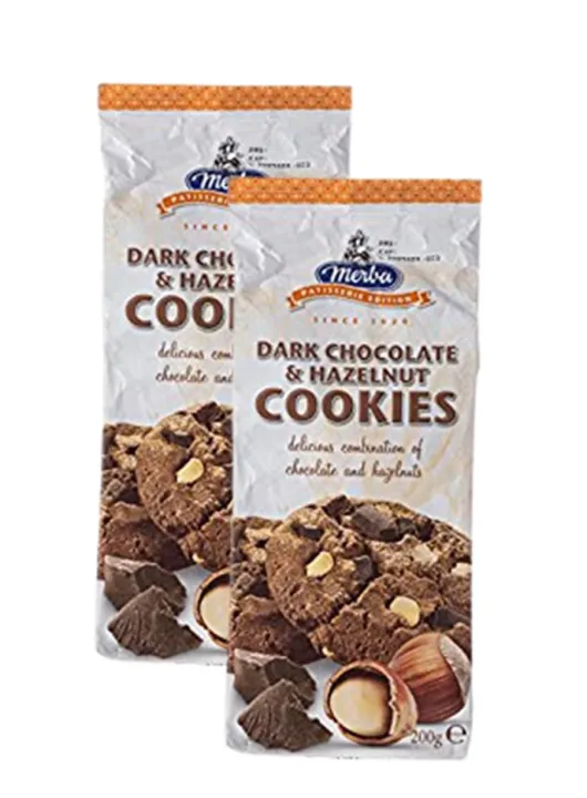 Merba Dark Chocolate & Hazelnut Cookies เมอร์บา คุกกี้ รสดาร์คช็อคโกแลต ...