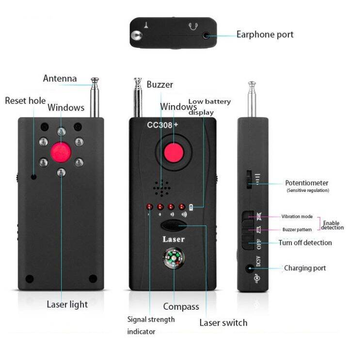 Cc308 Multi Function Wireless Camera Lens Signal Detector Radio Wave