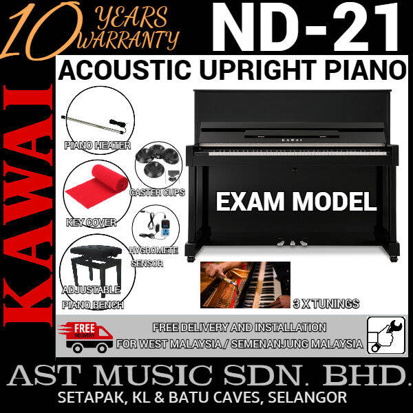 Kawai ND-21 Acoustic Upright Piano - Ebony Polish (ND21 / ND 21) | Lazada